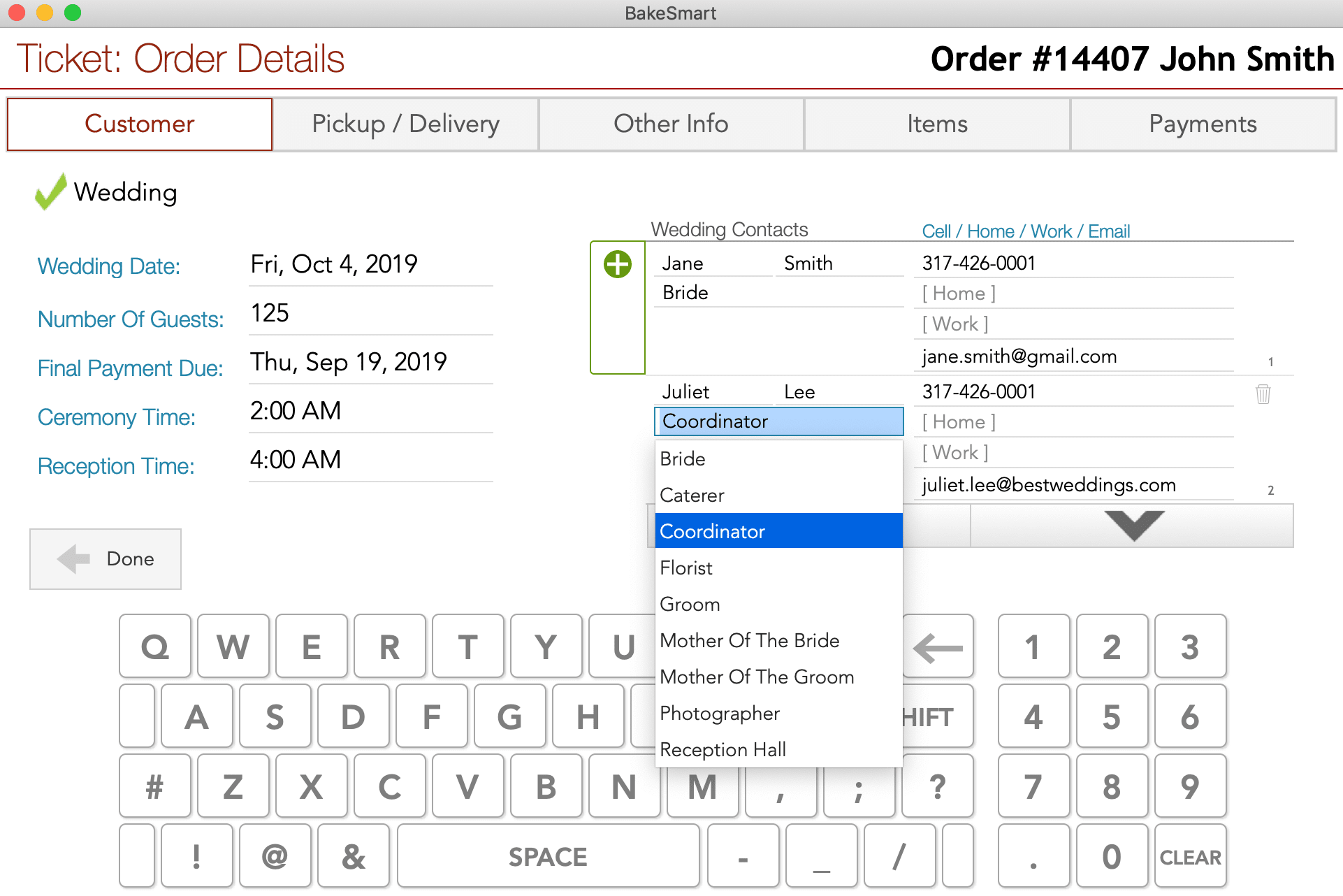 BakeSmart Wedding Settings Keep You on Track